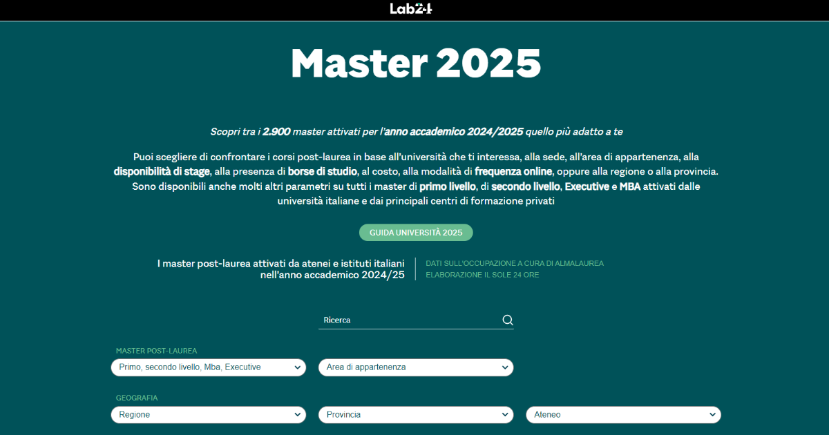 Master 2025: la guida ai master universitari, executive, di I e II ...